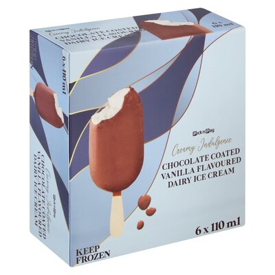 PnP Chocolate Coated Vanilla Flavoured Dairy Ice Cream 6 x 110ml ...