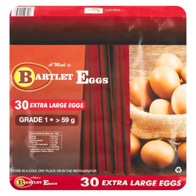 Bartlet Extra Large Eggs 30 Pack | PnP