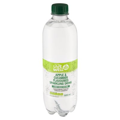 Live Well Apple & Cucumber Flavoured Sparkling Drink 500ml | PnP