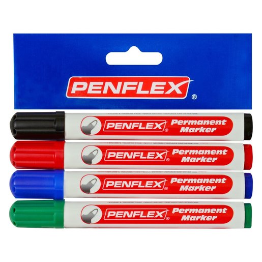 Penflex Permanent Marker Assorted 9 Pack | PnP