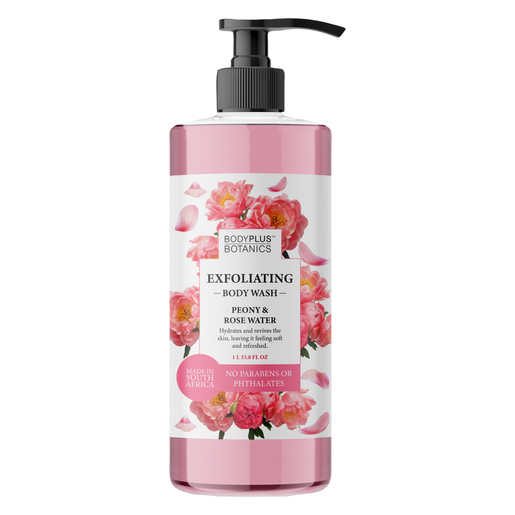 Bodyplus Botanics Peony & Rose Water Exfoliating Body Wash 1L | PnP