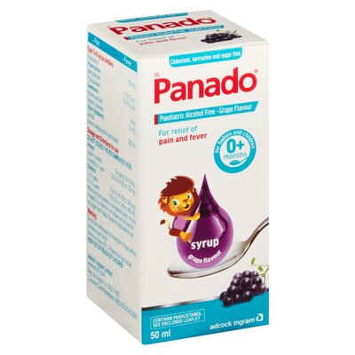 Panado Syrup Grape Alcohol & Sugar Free 50ml | PnP