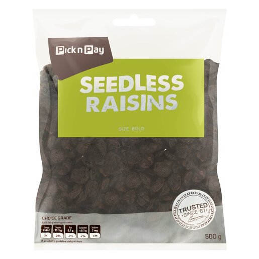 PnP Seedless Jumbo Raisins 500g | PnP