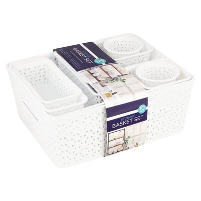 Organic Soul White Storage Basket Set 10 Piece | PnP