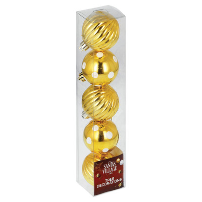 Santa's Village Ball Gold 60mmx5 | PnP
