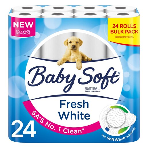Baby Soft 2Ply Fresh White Toilet Paper 24 Pack | PnP
