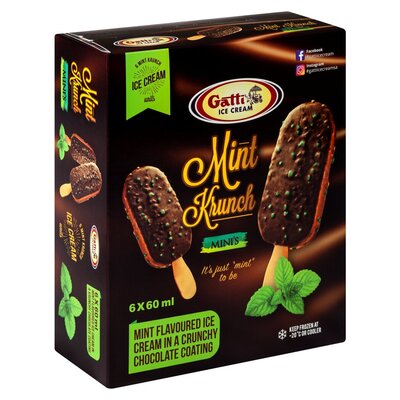Gatti Mini Mint Krunch Ice Cream Sticks 6 x 60ml | PnP