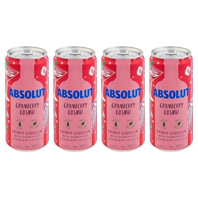 Absolut Cranberry Cosmo Spirit Cooler 4 x 300ml | PnP
