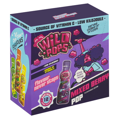 Wild Pops Mixed Berry Flavour Kids Drink 12 x 100ml | PnP