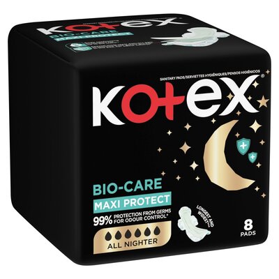 Kotex Bio-Care Maxi Protect All Nighter Pads 8 Pack | PnP