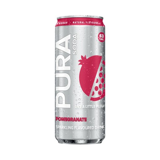 Pura Soda Pomegranate Flavoured Sparkling Drink 24 x 300ml | PnP