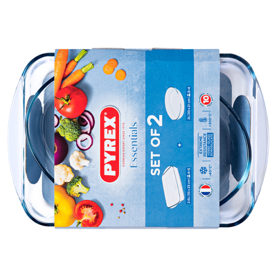 PYREX ESSENTIALS MIXED ROASTER 2PC | PnP