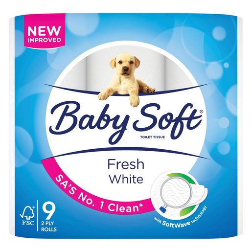 Baby Soft White 2 Ply Toilet Paper 9 Pack | PnP