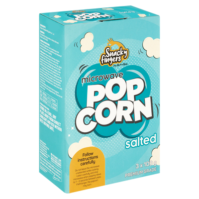 PnP Snacky Fingers Salted Microwave Popcorn 3 x 100g | PnP
