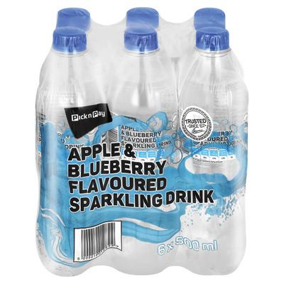 PnP Apple & Blueberry Flavoured Sparkling Drink 500ml x 6 | PnP
