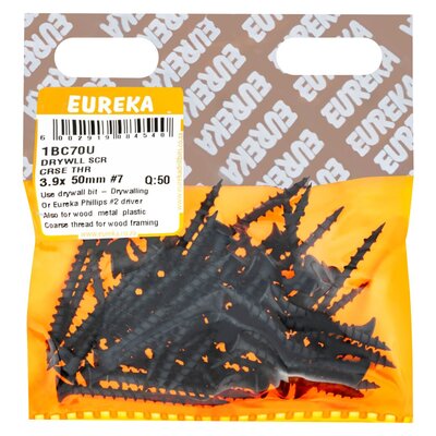 Eureka Drywall Screw Coarse Thread 39 x 50mm No.7 50 Pack | PnP
