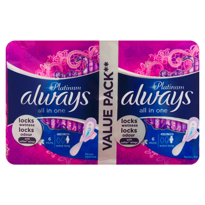 Always Platinum Xtra Long Night Pad 12 Pack | PnP