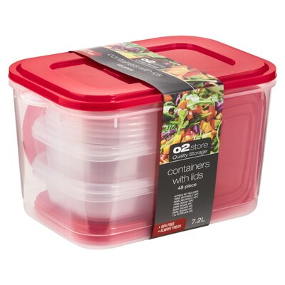 O2 Storage Containers With Lids 48 Piece | PnP