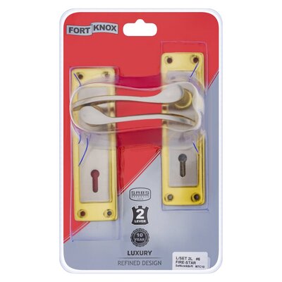 Fort Knox 2-Lever No.6 Fire Star Satin Nickle Bronze Plated Lockset | PnP