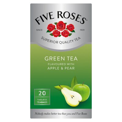 Five Roses Apple & Pear Flavoured Green Tea 20 Pack | PnP