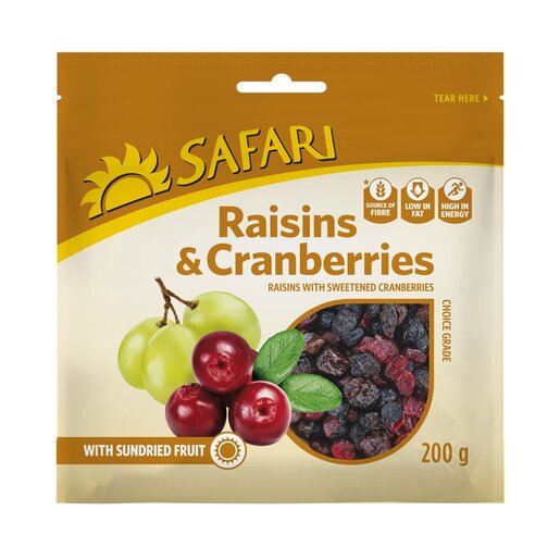 Safari Raisins & Cranberries Sundried 200g | PnP