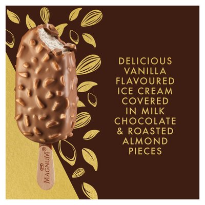 Magnum Mini Almond Ice Cream in Milk Chocolate Multi-Pack 6 x 60ml ...