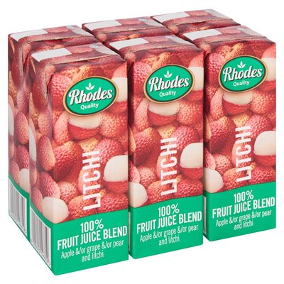 Rhodes 100% Fruit Juice Blend Litchi 200ml x 6 | PnP