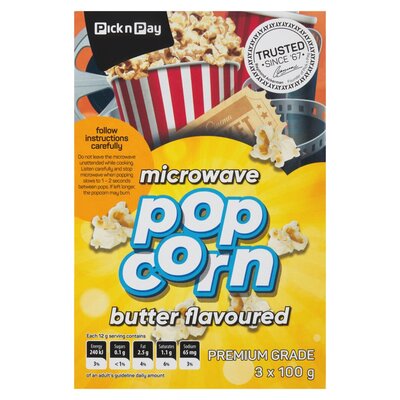 PnP Snacky Fingers Salted Microwave Popcorn 3 x 100g | PnP