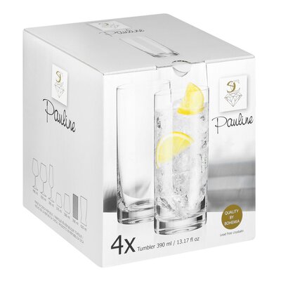 Pauline 390ml Crystal Beverage Glass 4 Pack | PnP