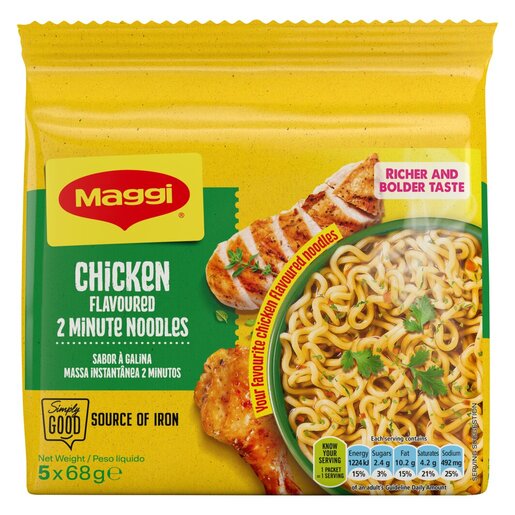 Maggi Chicken 2 Minute Instant Noodles 5 x 68g | Smart Price Specials ...