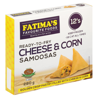 Fatima's Cheese & Corn Samoosas 12 Pack 280g | PnP