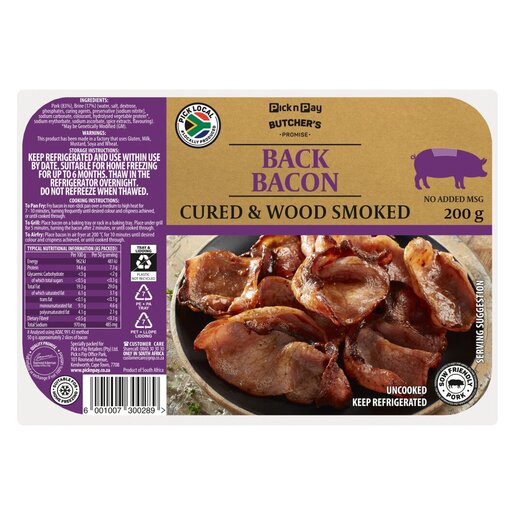 PnP Back Bacon 200g | PnP