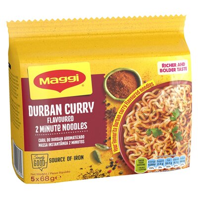 Maggi 2 Minute Noodles Durban Curry Multipack 5 x 68g | PnP