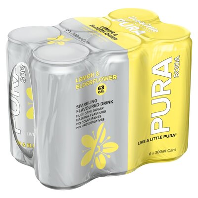 Pura Soda Pomegranate Flavoured Sparkling Drink 6 x 300ml | PnP
