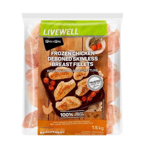PnP Frozen Chicken Deboned Skinless Breast Fillets 1.5kg | PnP