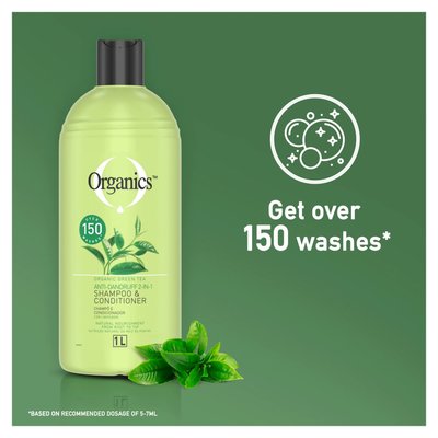 Organics Green Tea Anti Dandruff 2in1 Shampoo & Conditioner 1L | Smart ...