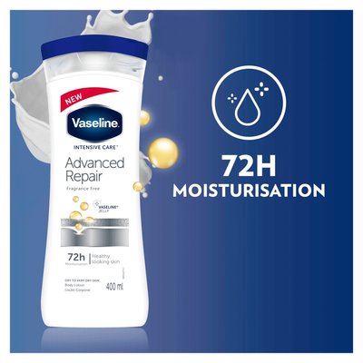 Vaseline Intensive Care Advanced Dry Skin Repair Fragrance Free Body ...