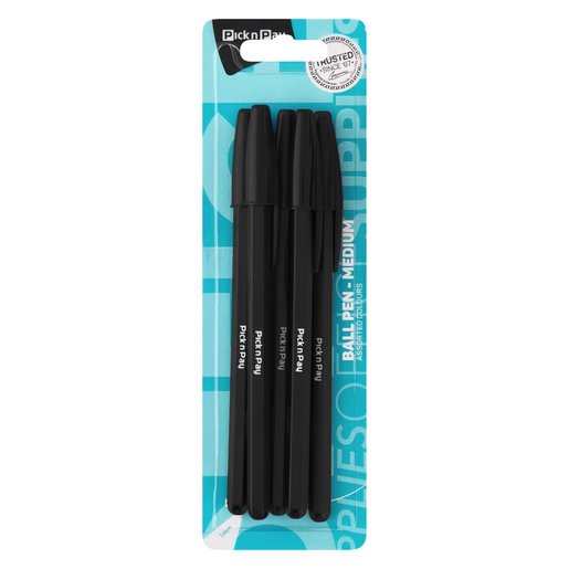 PnP Ball Pen Med Black 5 Pack | PnP