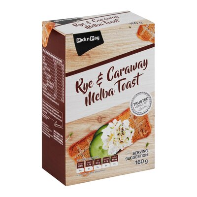 PnP Rye & Caraway Seed Melba Toast 160g | PnP