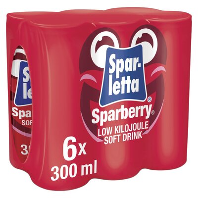 Sparletta Sparberry Low Kilojoule Soft Drink 6 x 300ml | PnP