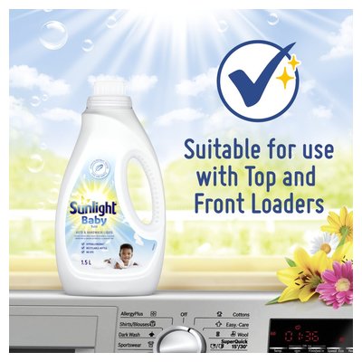 Sunlight Gentle Baby Auto & Hand Washing Liquid Detergent 1.5L | PnP