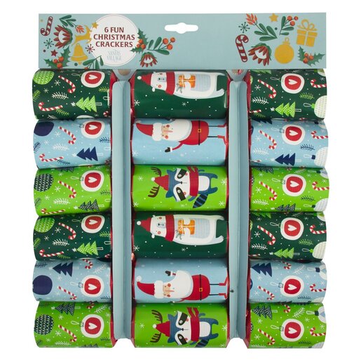 Santa's Village Fun Christmas Crackers 6 Pack | PnP