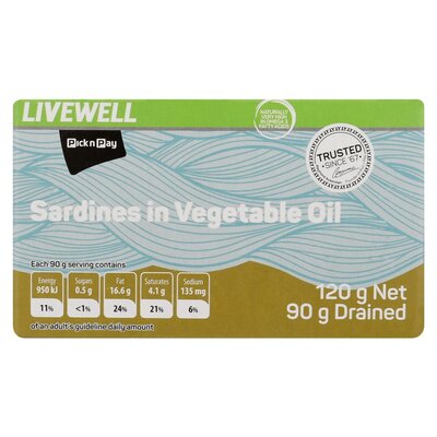 PnP Live Well Sardines in Vegetable Oil 120g | Smart Price Specials ...