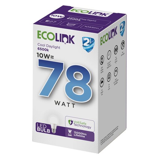 Ecolink 10w 1055lm E27 6500k Af | PnP