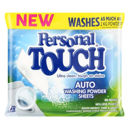 Personal Touch Wash Powder Sheets Auto 90g | PnP