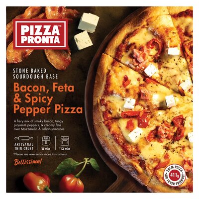 Pizza Pronta Bacon Feta & Spicy Pepper Frozen Pizza 28cm | PnP