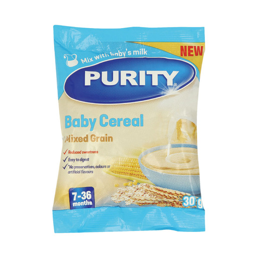 PURITY BABY CEREAL MIXED GRAIN MILK 30GR | PnP