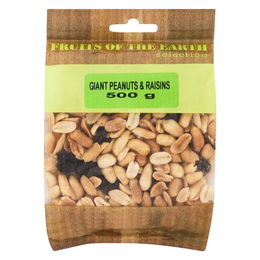 Fruits Of The Earth Giant Peanuts & Raisins 500g | PnP