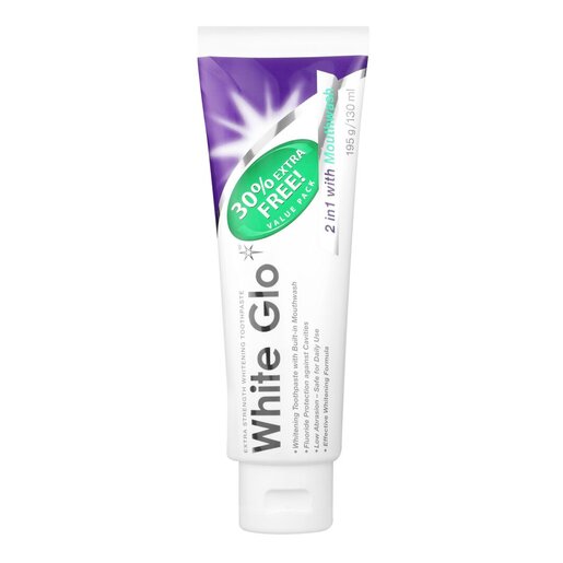 White Glo 2in1 Toothpaste 100ml + 30ml Free | PnP