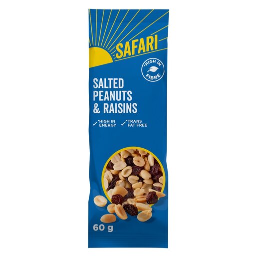 Safari Peanuts & Raisins Lightly Salted 60g | PnP